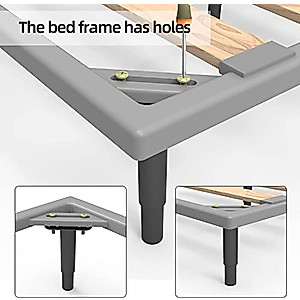 IRONDIY 6PCS Metal Adjustable Height Center Support Leg for Bed Frame,Bed Frame Support Legs for Wooden Slats and Metal Bed Frame,Platform Bed Frame Replacement Legs (7.08" to 13.3")
