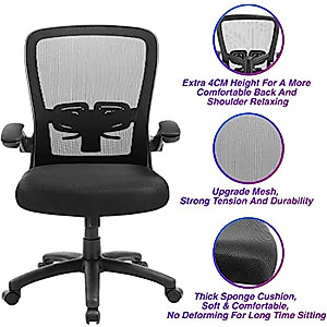 Office Chair Clearance, Ergonomic Desk Chair with Adjustable Height, Lumbar Support, High Back Mesh Computer Chair with Flip up Armrests, Task Chairs for Home Office - 300lb Executive Chair