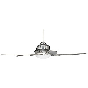 Casa Vieja 52" Capri Modern Indoor Ceiling Fan with LED Light Remote Control Brushed Nickel Silver White Opal Glass for Living Kitchen House Bedroom Family Dining Home Office Kids Room