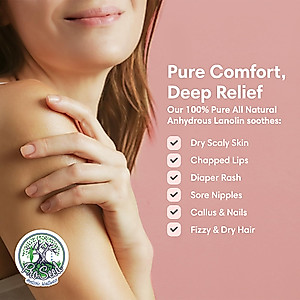 ProSeed Handmade Pure Lanolin Balm – US Pharmacopeia Grade for Moms, Babies & Skin Essentials – Single Ingredient Moisturizer for Dry, Sensitive Skin – Glass Jar, 2oz