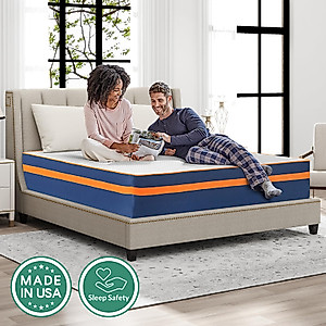 Airdown 14 Inch California King Size Memory Foam Mattress for Back Pain, Gel Mattress in a Box, Made in USA, 5 Layers of Comfort, 365-Night Trial, CertiPUR-US Certified