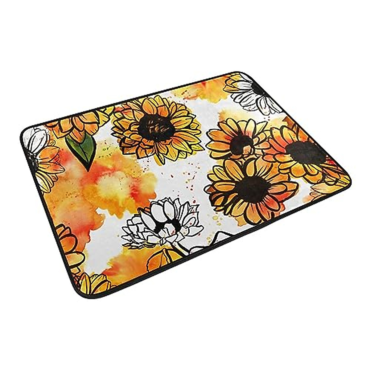 Doormat Welcome Door Mat-Vibrant Yellow Sunflower,Living Room Kitchen Floor Mat Home  Indoor Outdoor Decoration 24X16INCH