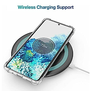 KIOMY Diamond Clear Case for Samsung Galaxy S20 5G Hybrid Hard PC Back Panel with Soft TPU Bumper [Military-Grade Drop Protection] Shockproof [Anti Yellow] Slim Fit Transparent Cover for S20 5G