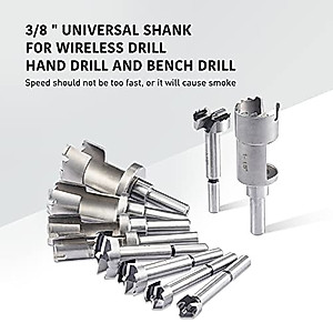 Anfrere 1-1/8" Wood Plug Cutter and Forstner Bit for Wood Cutting Tool Cork Drill Bit Knife, 3/8" Round Shank Carbon Steel Taper Tapered Cutting Tool Cork Drill Bit Knifes, WCB-A4