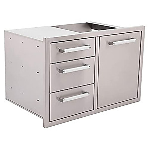 Bonfire Outdoor Kitchen Triple Drawer & Trash Drawer Combo, 304 Stainless Steel, CBATDT