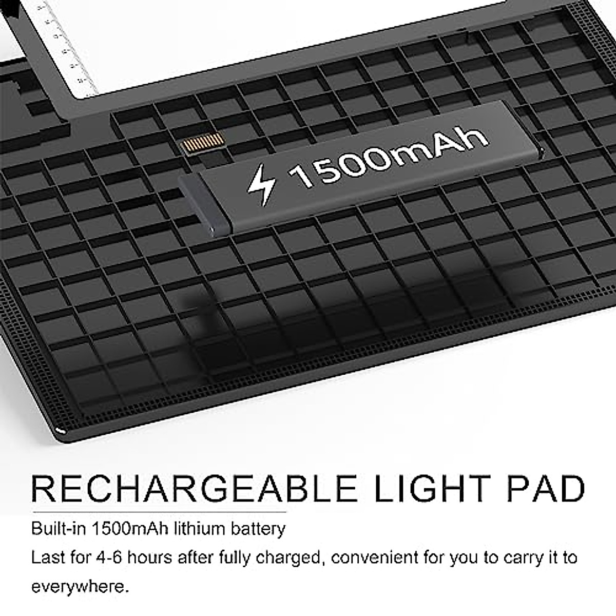ANALOI A4 Light Box, LED Light Tracing Pad Rechargeable, Portable Light Copy Board for Diamond Art Painting, 6 Levels Stepless Dimming Drawing Tracking Light Pad, Artistic Design Sketching