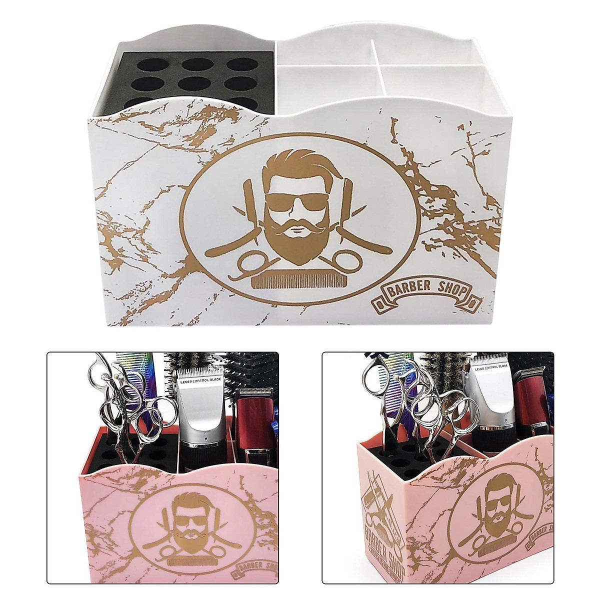 Generic Hairdressing Tool Storage Box Removable Holder Rack for Home, White, 17.8x8.2x10.5cm