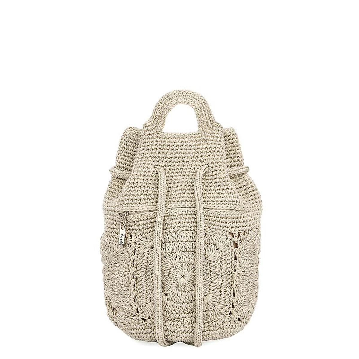 The Sak Dylan Backpack in Crochet, Dual Shoulder Straps, Natural Patch