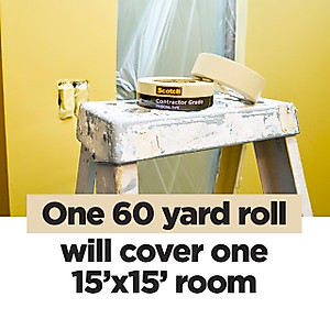 Scotch Contractor Grade Masking Tape, 0.94 inches by 60.1 yards (360 yards total), 2020, 6 Rolls