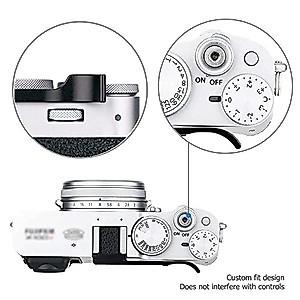 JJC Deluxe Metal Thumb Up Grip for Fujifilm Fuji X-E4 XE4 X-E3 XE3 X100V X100F X100T Thumb Rest Support/Black