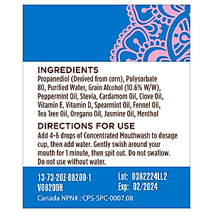 GuruNanda Concentrated Mouthwash, Helps with Bad Breath, Promotes Teeth Whitening, Made with 100% Natural Essential Oils, 1 Bottle Equals 300 Rinse, Fluoride-Free - Mint Flavored (2 oz)