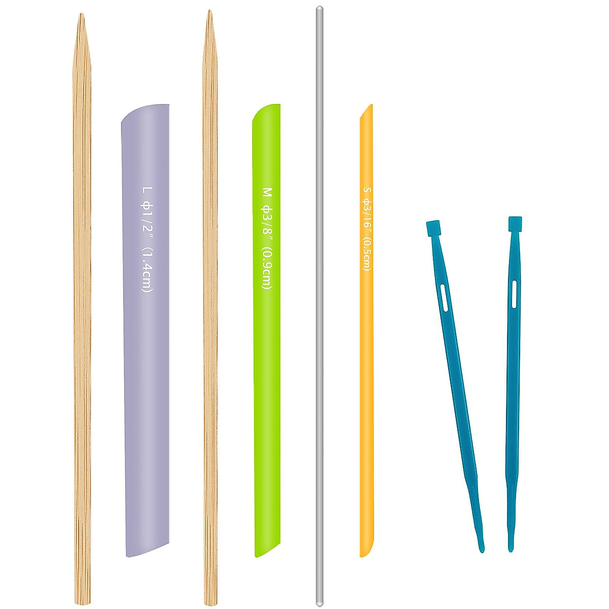 YEQIN 8pcs Quick Turn Fabric & That Purple Thang Sewing Tools Set - Assorted Sizes Tube Turners & That Purple Thang Tools for Sewing Craft DIY Projects Tools