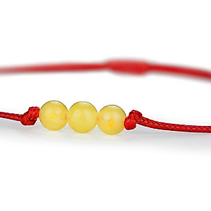 Amber Culture Amber Red String Bracelet - Certified Handmade Natural Friendship and Good Luck Charm Bangle Wrap in a Gift Box Unisex Adult