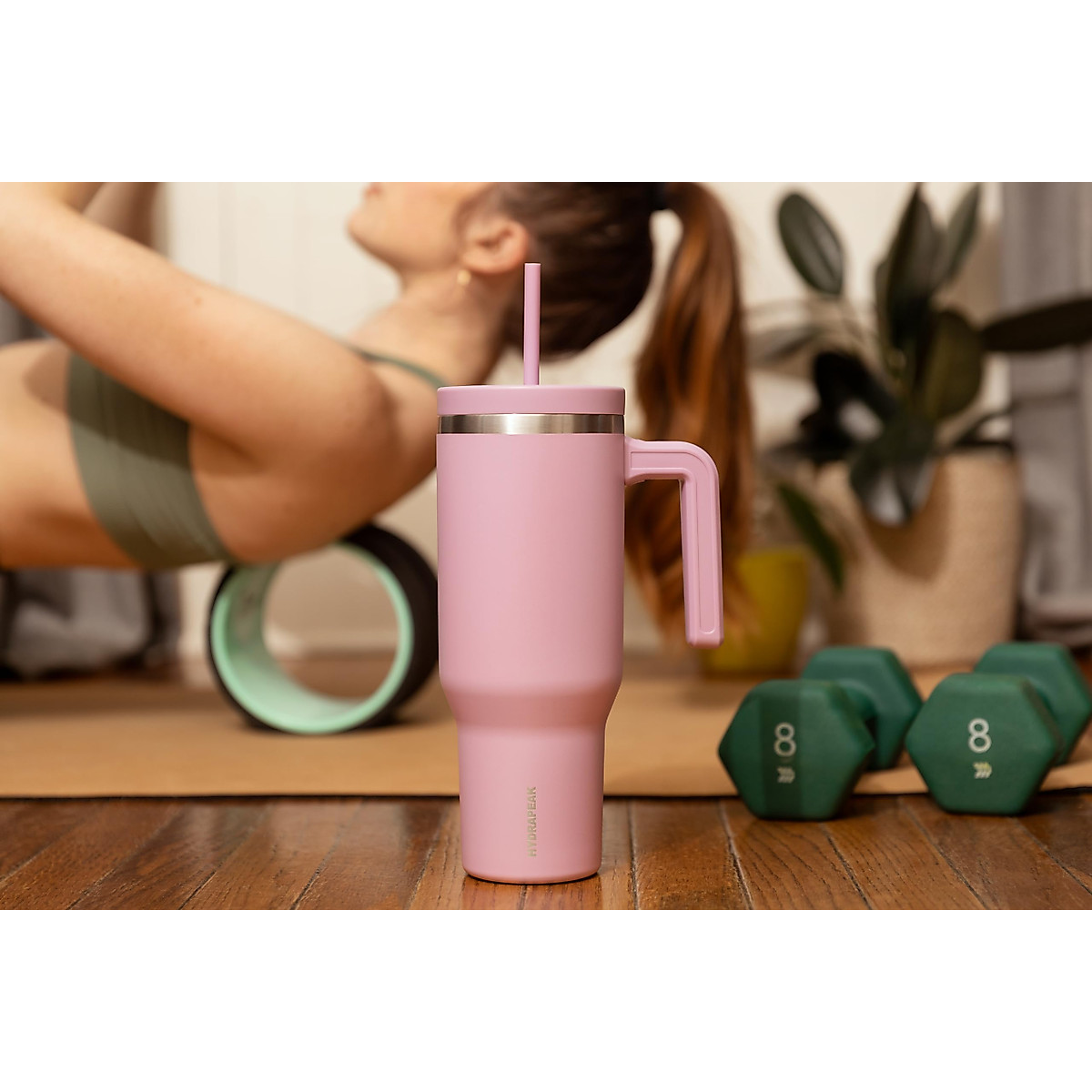 Hydrapeak Voyager 40 oz Tumbler with Handle and Straw Lid | Reusable Stainless Steel Water Bottle Travel Mug Cupholder Friendly | Insulated Cup | Holiday Gifts for Women Men Him Her (Cream Leopard)