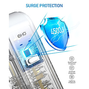 PD 20W Surge Protector, 10 Outlets and 3 USB C&3 USB A Ports, 6ft Extension Cord, Overload Protection, Desktop High-Speed Charging Station Power Bar for iPhone 14, 1875W/15A, 4500J