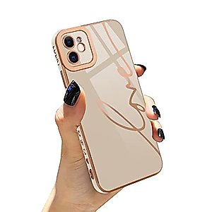 OOK Compatible with iPhone 11 Case Love Letter Graphic Luxury Electroplated Case Soft TPU Shockproof Full Camera Lens Protective Case for iPhone 11 6.1 Inch-White