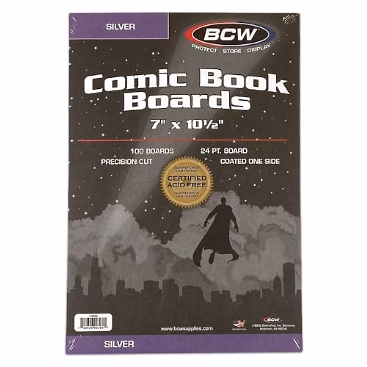 BCW Silver Age Backing Boards - 1 Pack (100 Total) | Certified Acid-Free, 7x10.5 Inches | Safeguard Your Valuable Silver and Bronze Age Comics