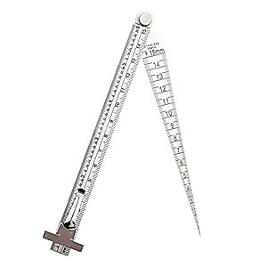 Stainless Steel Taper Welding Gauge Test Welding Taper Gap Gauge Depth Ruler Hole Inspection Tool