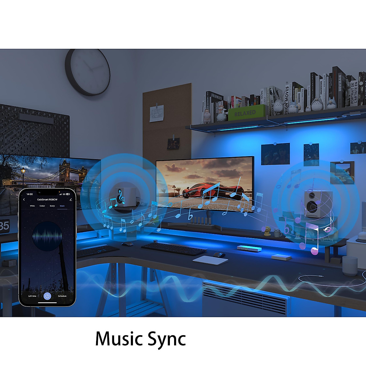 Smart Under Cabinet Lighting Strip Lights White & Color Changing Dimmable Work with Alexa Google Smart Thing Phone App, RGB Multi Colored Lamp for Kitchen Counter Light Fixture (6 Lights Bar Kit)