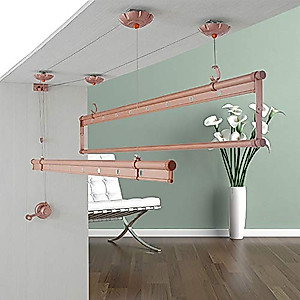 Drying Rack Clothes Airer Ceiling Pulley Maid Traditional Mounted Clothing Dryer Laundry 150cm