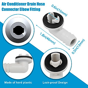Air Jade 3/5'' Air Conditioner Drain Hose Connector Elbow Fitting with 5.2ft AC Water Drain Hose Kit, Replacement Parts for Mini Split Units and Window AC Units
