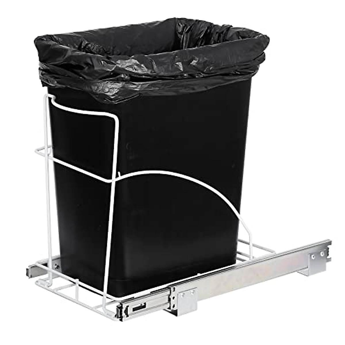 Epetlover 7.6 Gallon Sliding Pull Out Trash Can Waste Container Recycling Bins Under Cabinet for Kitchen, 29 Liters Capacity, Black