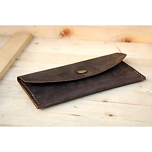 Handmade High Quality Retro Leather Multi-function Envelope Mobile Phone Card Holder Wallet