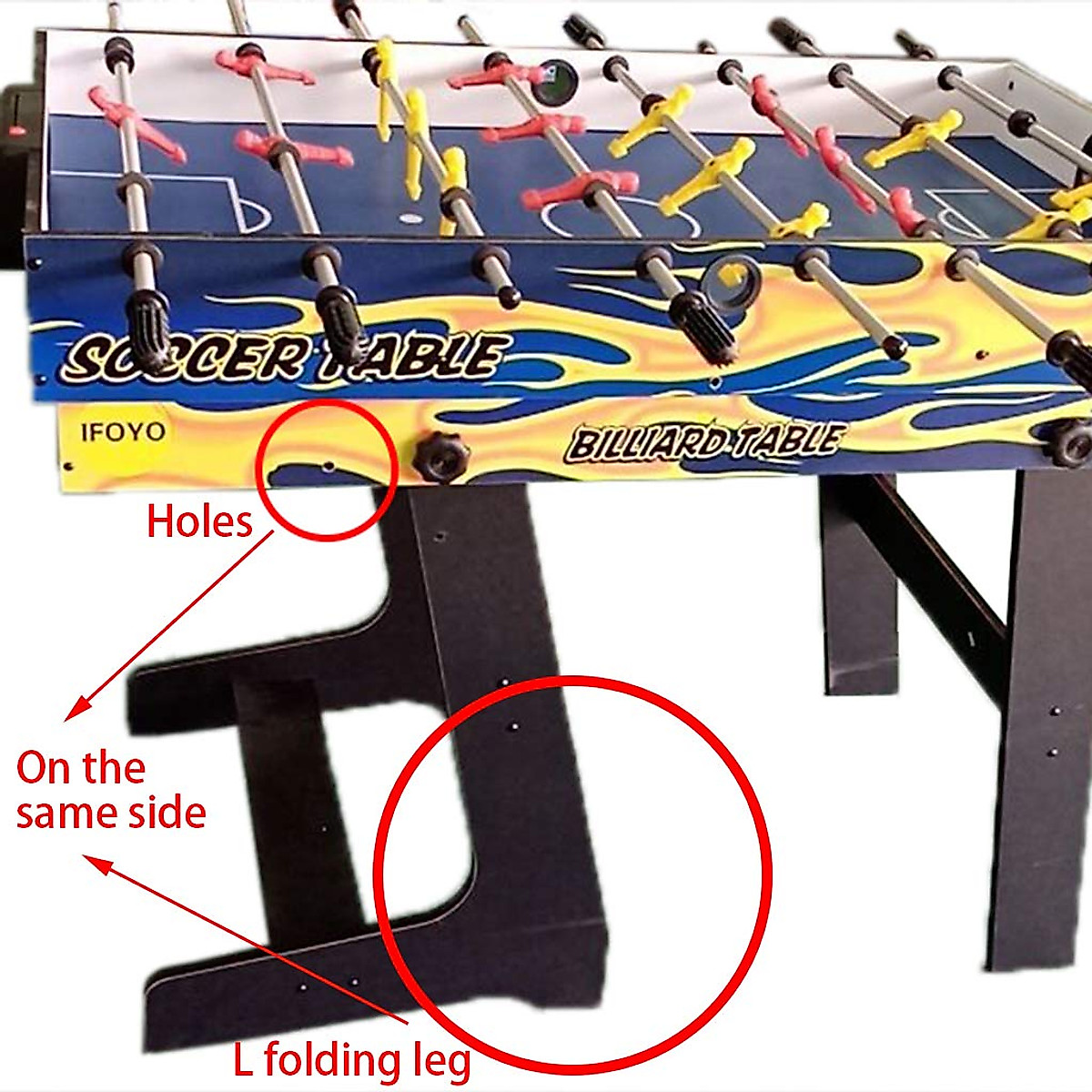 IFOYO 48 in / 4 ft Multi-function 4 in 1 Steady Combo Game Table, Hockey Table, Soccer Foosball Table, Pool Table, Table Tennis Table