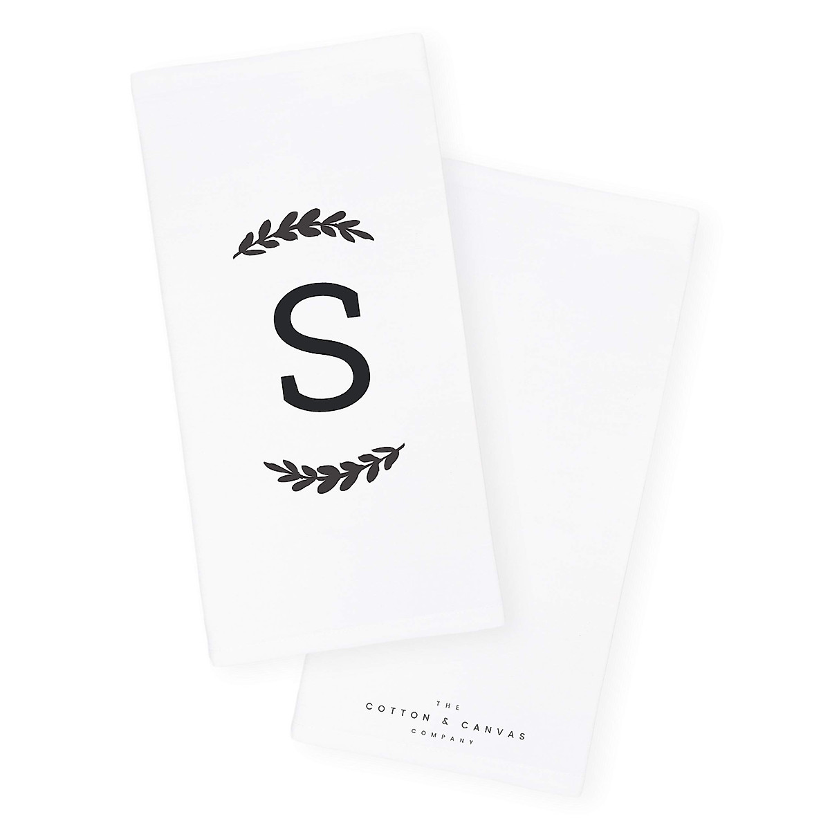 The Cotton & Canvas Co. Personalized Single Monogram Initial S Soft Absorbent Kitchen Tea Towel, Flour Sack Towel, Dish Cloth