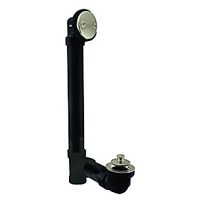 Westbrass Twist & Close Sch. 40 ABS Bath Waste with Two-Hole Elbow, Satin Nickel, D4941-07