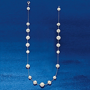 Ross-Simons 6-10mm Cultured Pearl Station Necklace in Sterling Silver. 36 inches