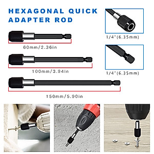 Flexible Drill Bit Extension Set 19pcs - Include 1/4 3/8 1/2" Universal Socket Adapter, Drill Bit Holder Extension, Hex Shank 105° Right Angle Drill Attachment, Bendable Extension, Screwdriver Bit Set