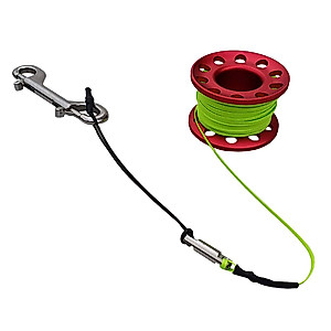 Tongina Underwater Scuba Diving Finger Spool Dive Reel & 15m Line, Compact & Durable, red