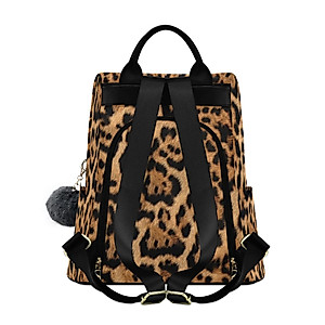 Sletend Cute Backpack for Women Leopard Print Casual Daypack Backpacks with Side Pocket Women’s Travel Backpack