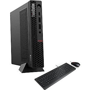 Lenovo ThinkStation P360 Business Mini Desktop Black (Intel i7-12700T, 16GB RAM, NVIDIA T400, 512GB SSD, WiFi, Bluetooth, HDMI, USB 3.2, Display Port, Black, Win 10 Pro) with Hub