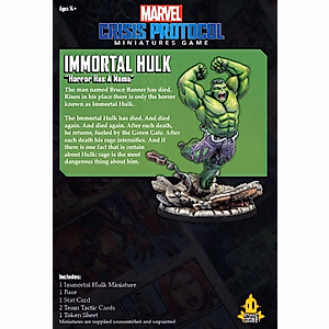 Atomic Mass Games Marvel: Crisis Protocol Immortal Hulk Character Pack - Unleash The Eternal Smash! Tabletop Superhero Game, Ages 14+, 2 Players, 90 Minute Playtime, Made