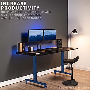 VIVO Universal 71 x 30 inch Table Top for Standard and Sit to Stand Height Adjustable Home and Office Desk Frames, Black Desktop, DESK-TOP72-30B