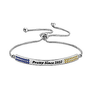 CHOORO Sigma Gamma Rho Sorority Pretty Since 1922 Zircon Bracelet Sorority Paraphernalia Gift Greek Sorority Gift for Soror Sister (Pretty Since 1922 BR-S)