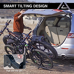 Leader Accessories 2-Bike Platform Style Hitch Mount Bike Rack, Tray Style Bicycle Carrier Racks Foldable Rack for Cars, Trucks, SUV and Minivans with 2" Hitch Receiver - Quick Hitch Pins Design