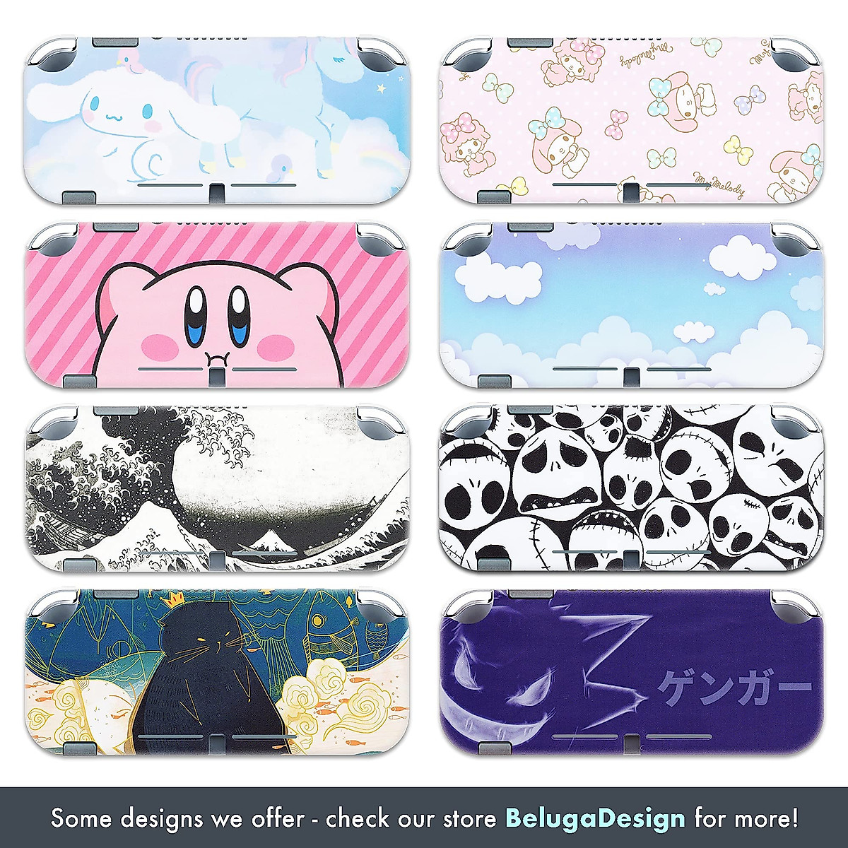 BelugaDesign Dog Corgi Switch Skin | Pastel Sticker Wrap Vinyl Decal | Cute Kawaii Bone Butt Animal Cartoon | Full Set Compatible with Nintendo Switch (Switch Lite, Pink)