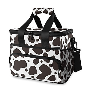 ALAZA Abstract Cow Skin Large Cooler Insulated Picnic Bag Lunch Box for Adult Men Women