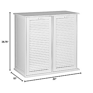 Household Essentials Tilt-Out Laundry Sorter Cabinet with Shutter Front, White
