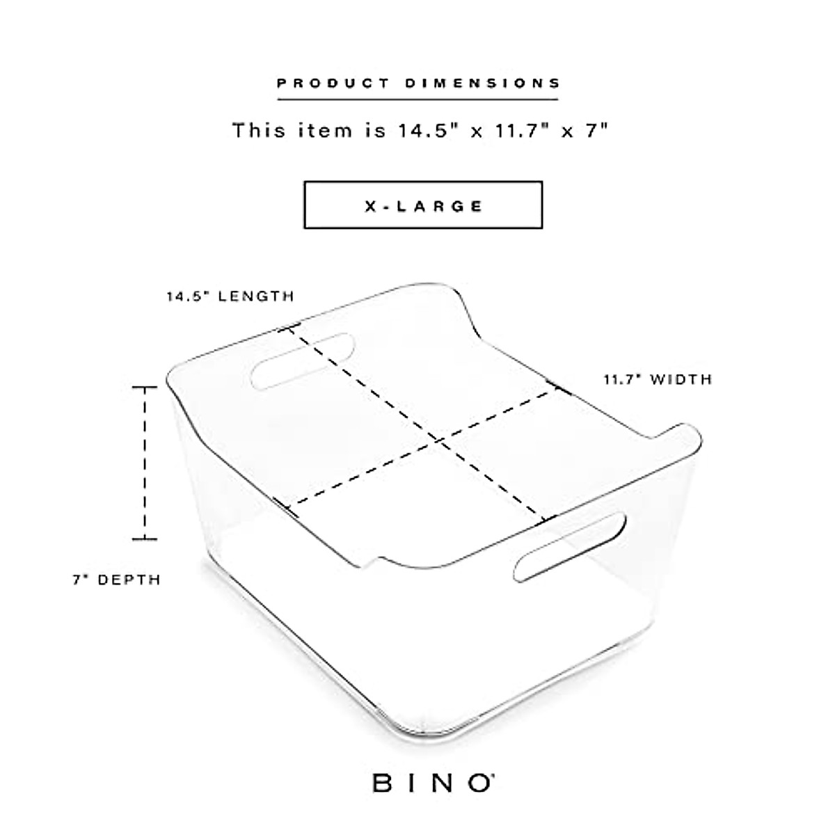 BINO | Plastic Storage Bins, X-Large - 12 Pack | THE SOHO COLLECTION | Multi-Use Organizer Bins | Built-in Handles | BPA-Free | Pantry Organization | Home Organization | Fridge Organizer | Freezer Org