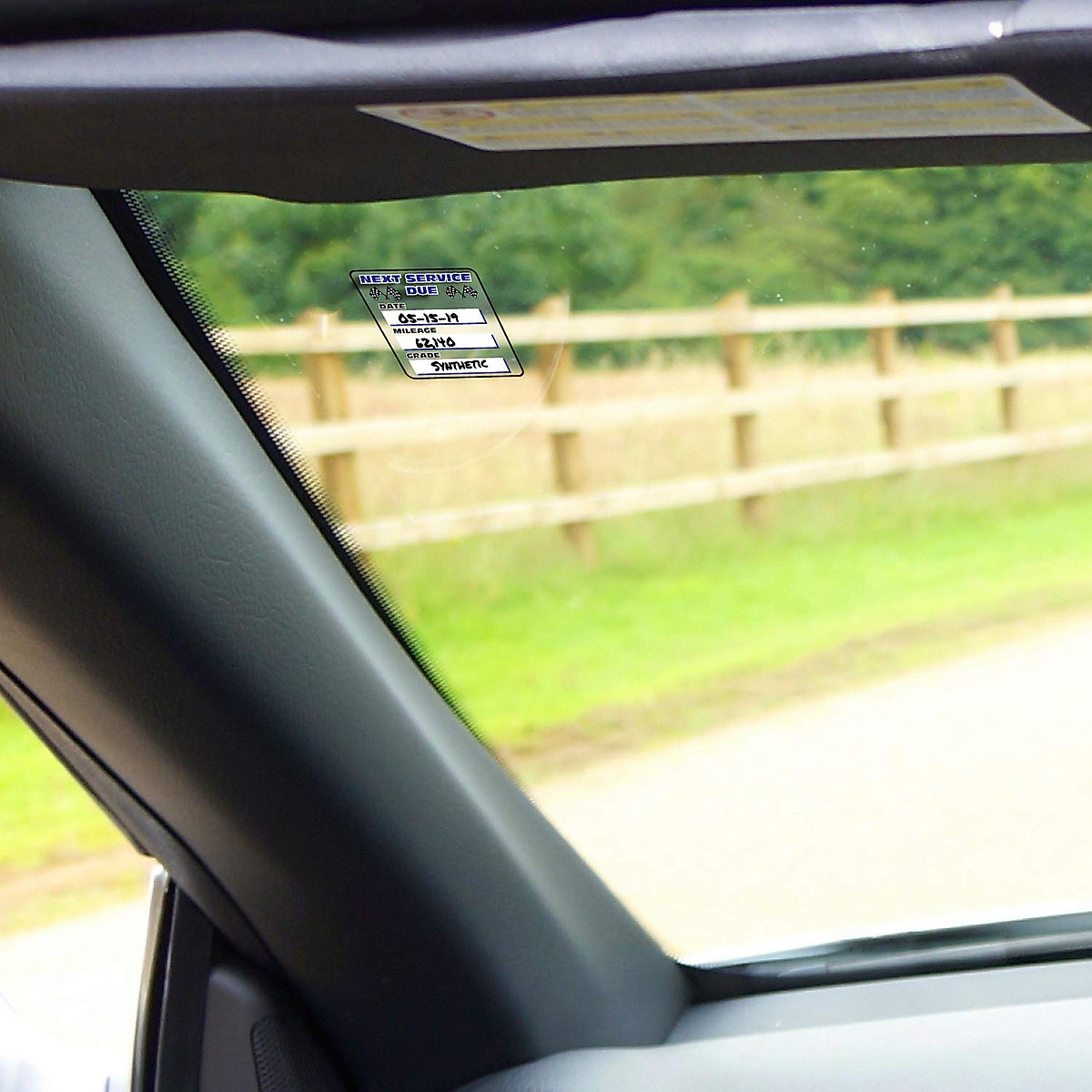 Oil Change/Service Reminder Stickers / 250 Clear Window Labels / 2" x 2" Checkered Flag Oil Change Reminders