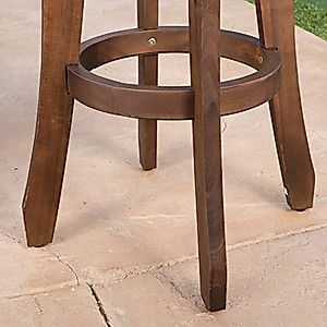 Christopher Knight Home Pike Outdoor Acacia Wood Barstools, 2-Pcs Set, Dark Brown Finish