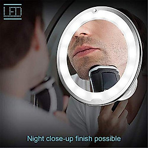 FQYYDD Illuminated Makeup Mirror Make-Up Mirror With Led Light 10X Magnifying Glass Portable