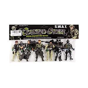 HAPTIME Military Action Figure Play Set for Kids - Army Men Soldiers Toys for Boys and Girls Ages 3-9 (SWAT Team Edition)