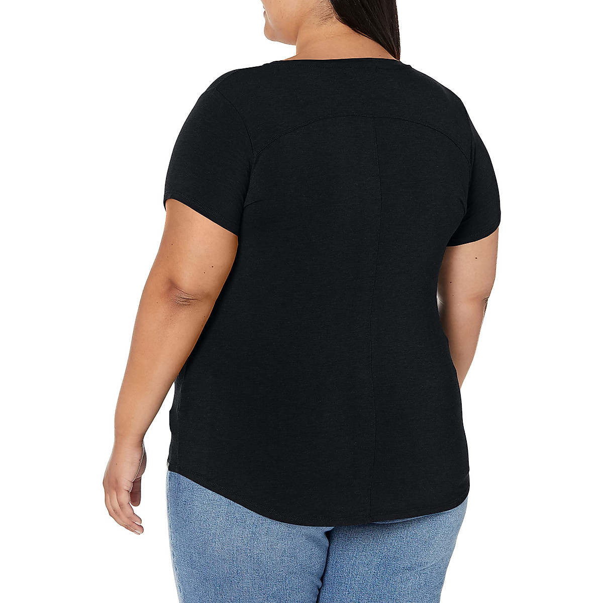 prAna Women's Foundation Short Sleeve V-Neck T-Shirt, Black, Small