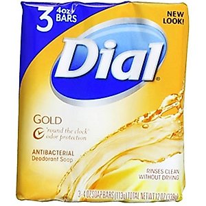 Dial Antibacterial Deodorant Soap Bar, Gold, 4 oz bars, 3 ea (Pack of 6)