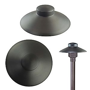 OLYMSTAR Low Voltage Landscape Path Light Hat Shade 6", Brass Outdoor Garden Yard Driveway Walkway Lawn Patio Lights,Compatible with Most Brands' Pathway Light Post (Hat only 1 Pack) (6 Inch Hat)